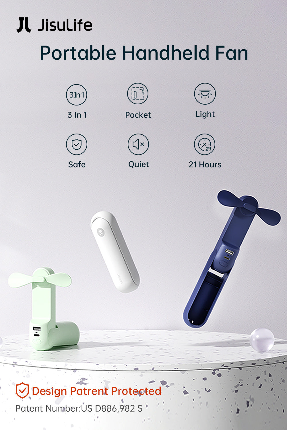 JISULIFE F8 Handheld Mini Fan