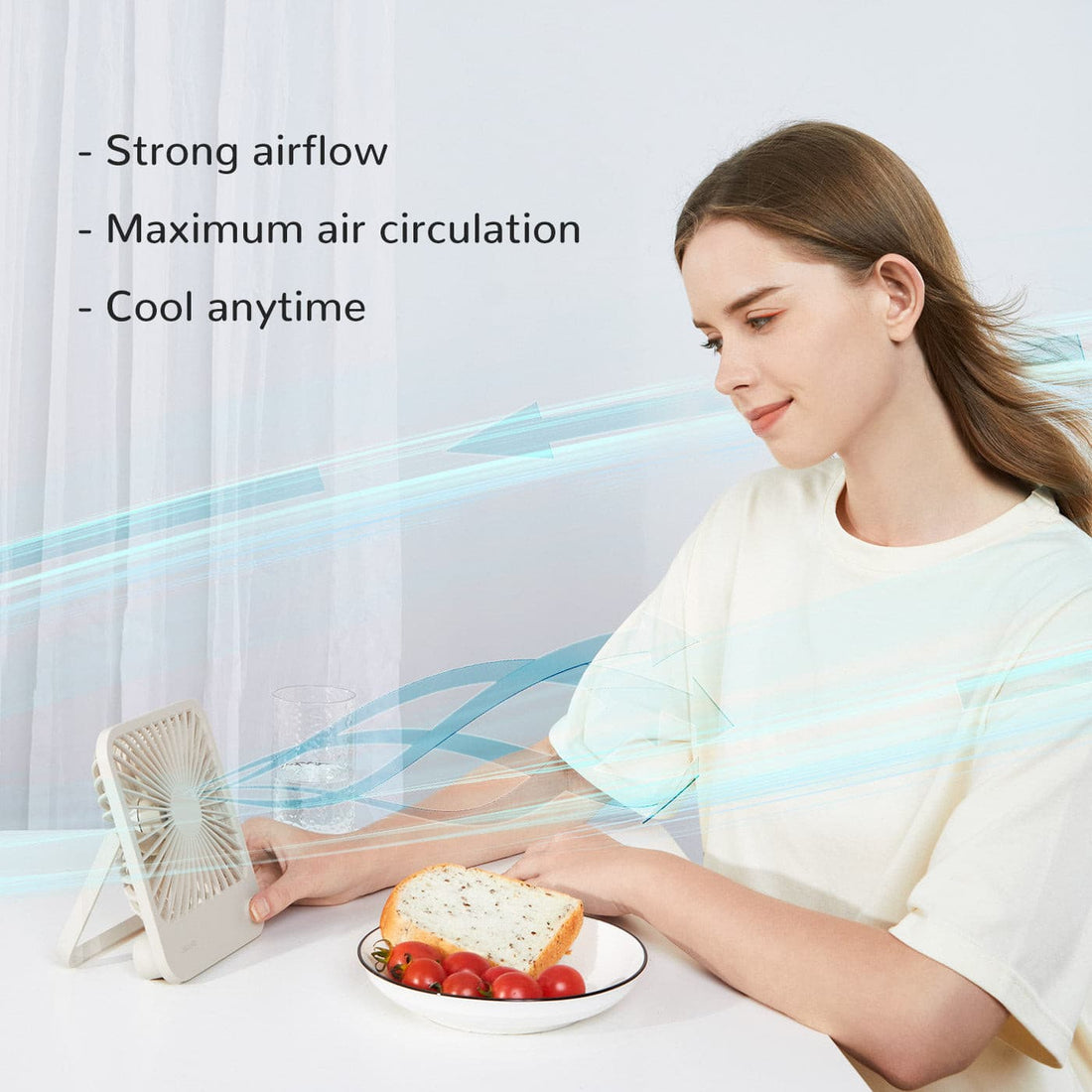 JISULIFE 2022 Portable Ultra-slim Table Fan | Be your cool and reliable ...